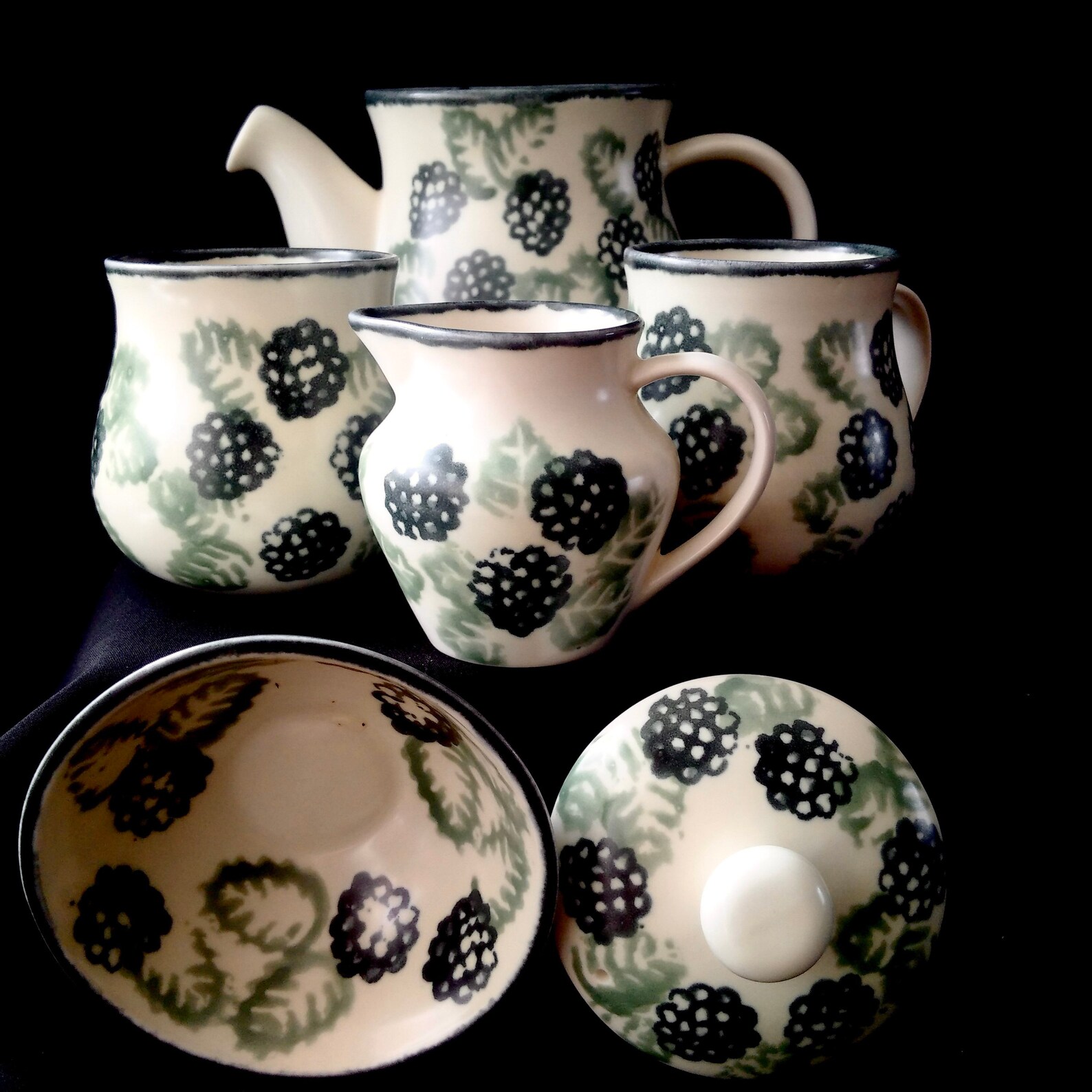PERFECT English Hand-made 5 Piece Bramble Berry Tea Set by | Etsy