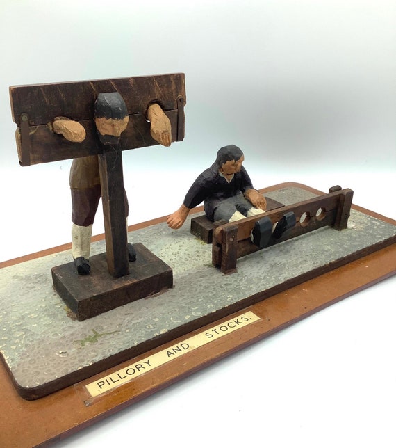 Museum Exhibition Scene of Medieval Stocks & Pillory / / - Etsy