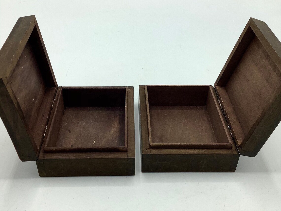 Rare Pair of Folk Art Wooden Confectionery Boxes With Great | Etsy UK