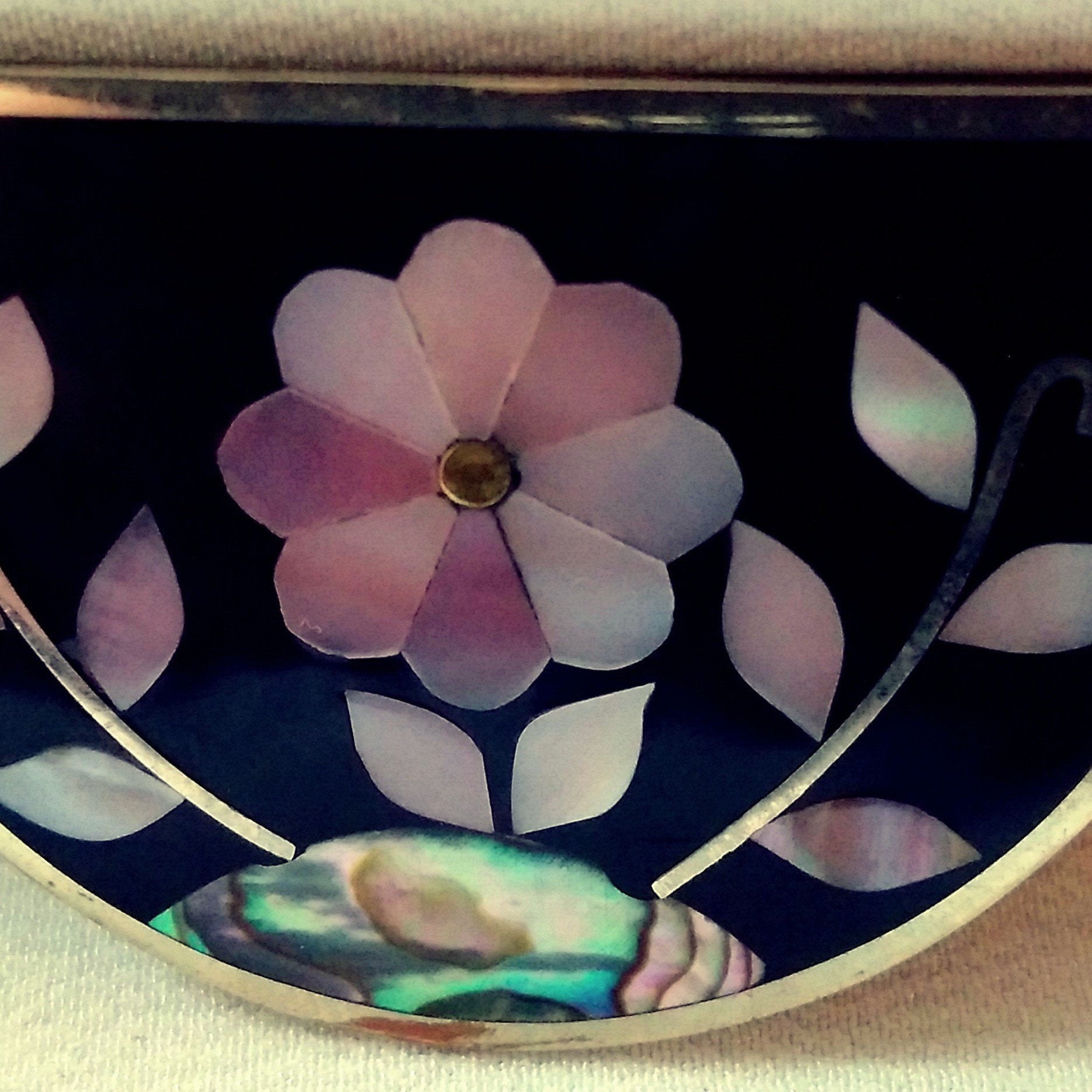 VINTAGE STERLING SILVER & Nacre Shell Brooch convertible to a | Etsy