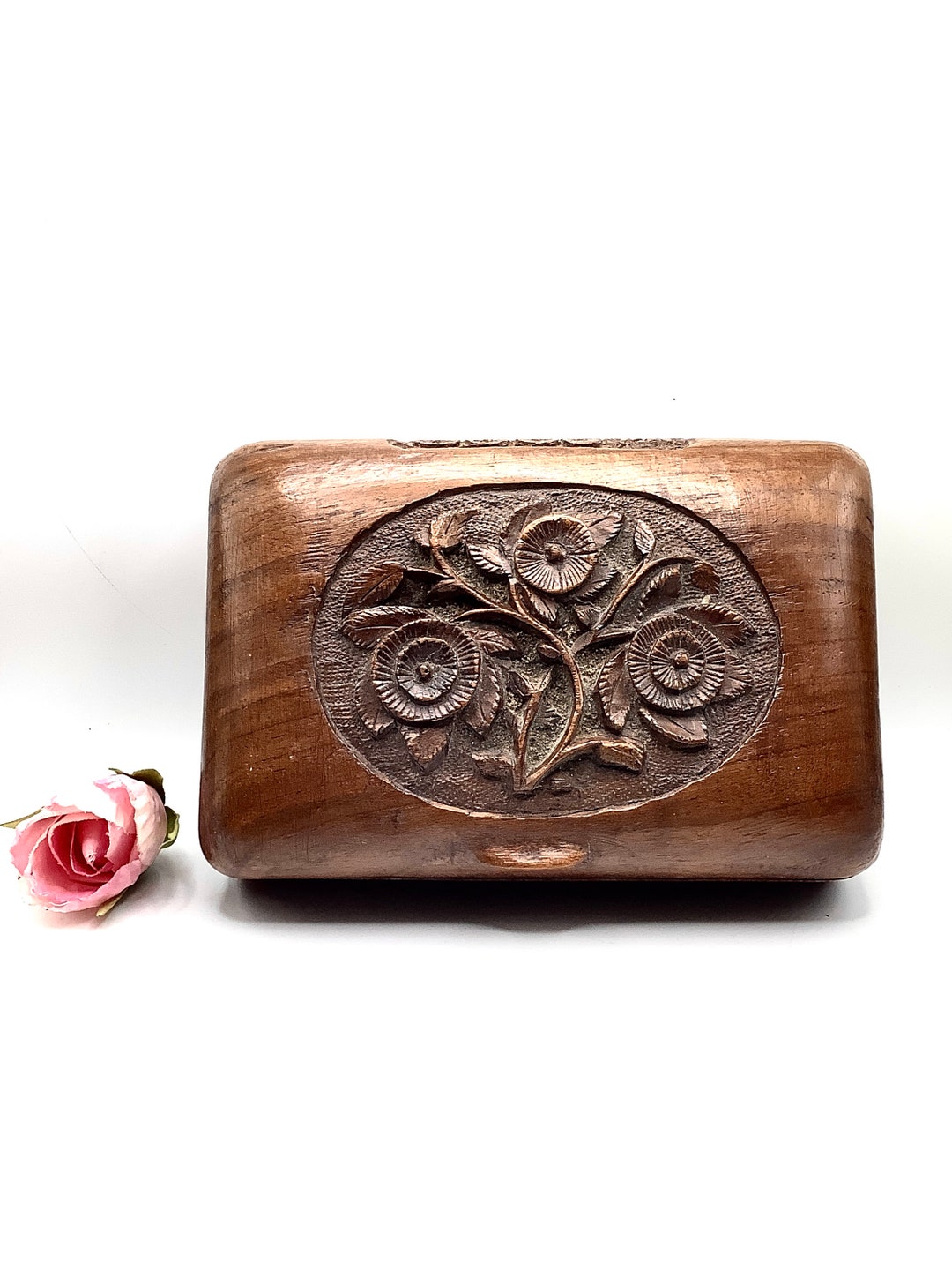Antique Hand-carved Postage Stamp Storage Box With Compartments ...