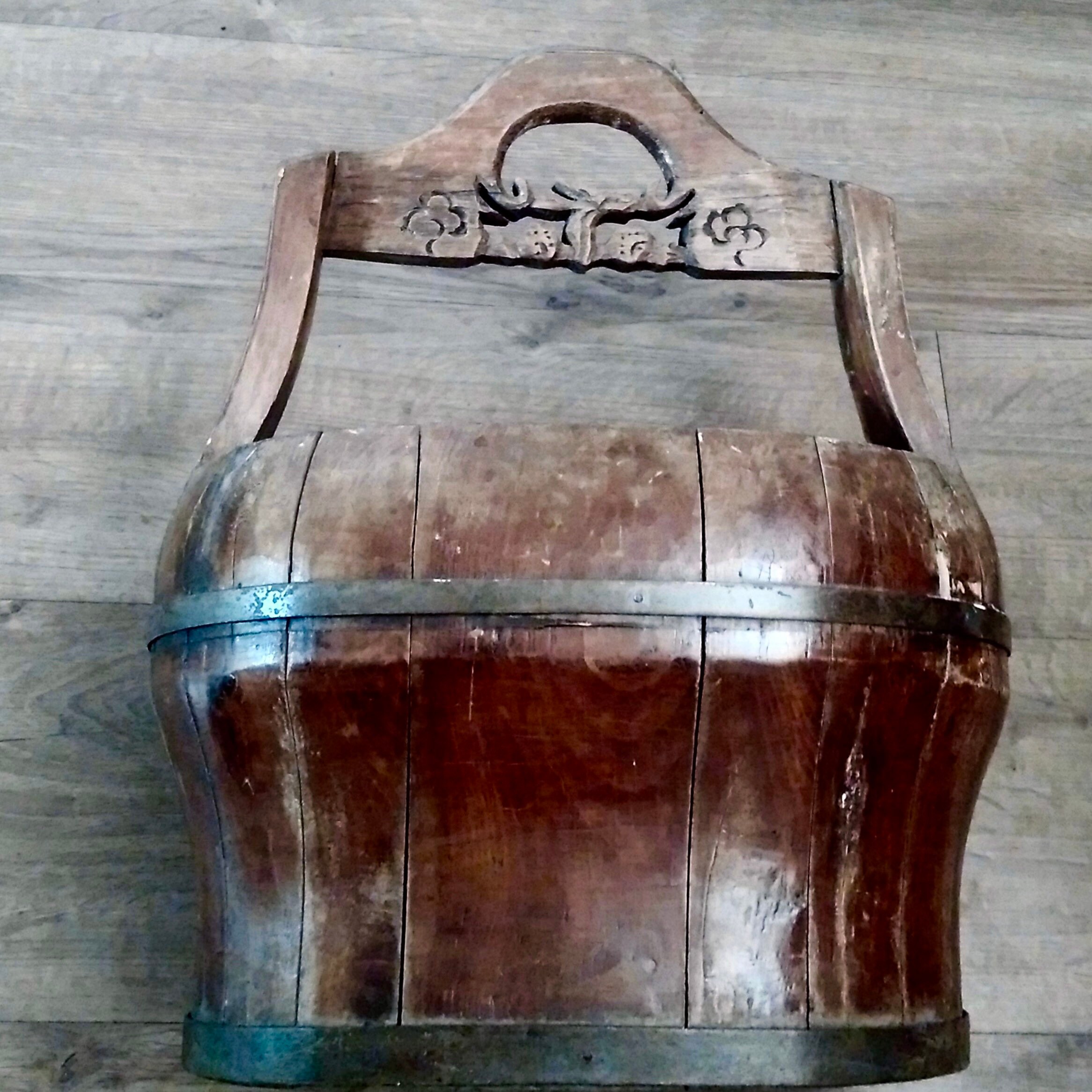 Large Antique 19th Century Chinese Water or Rice Bucket with | Etsy