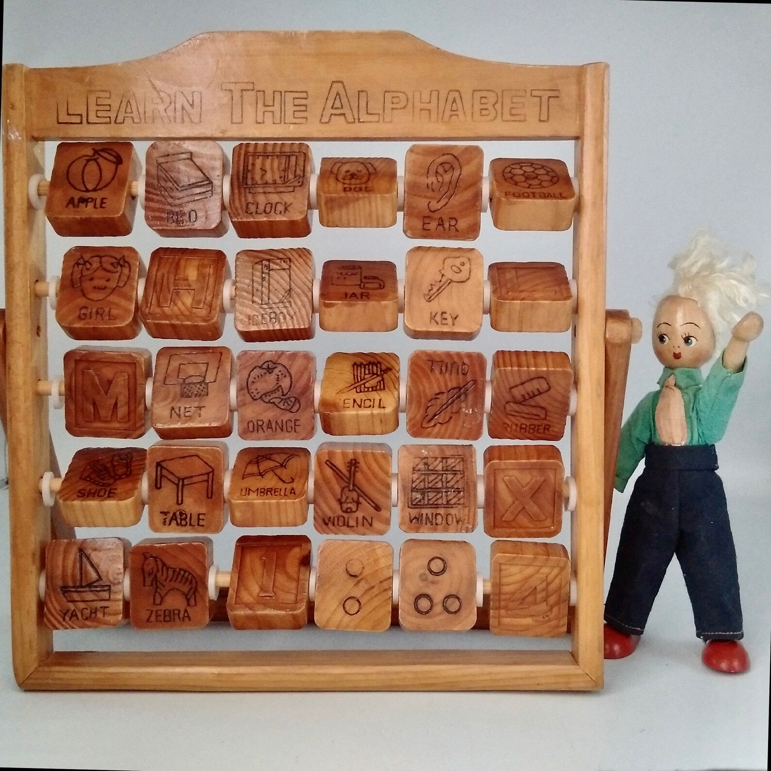 Vintage English Wooden Block Alphabet Stand / Perfect Prop for - Etsy