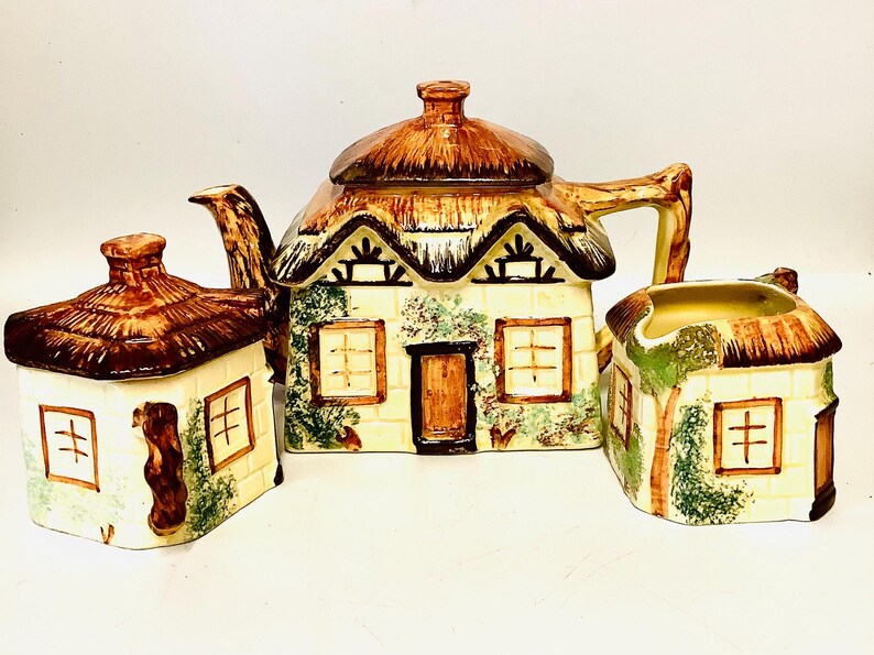 Perfect!! 3 Piece COTTAGE TEAPOT SET Made by Keele Street Pottery ...