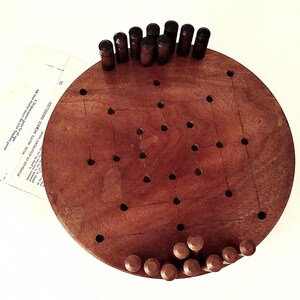 Antique Treen Wood NINE MEN’S MORRIS (merrelles) English Parlour Game ...