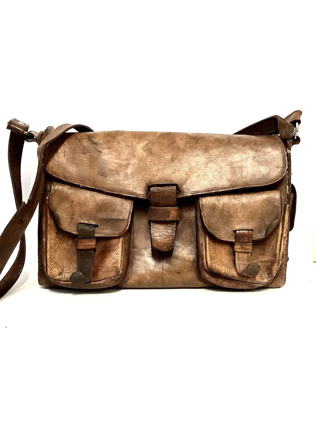 Antique Saddleback English RAILWAY WORKMAN’S LEATHER Bag / Vintage ...