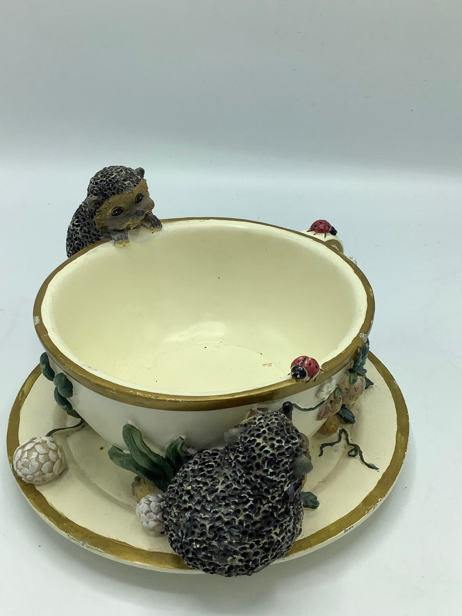 Hedgehog Tea Cup & Saucer Made by Bramble Clover / Cute and - Etsy UK