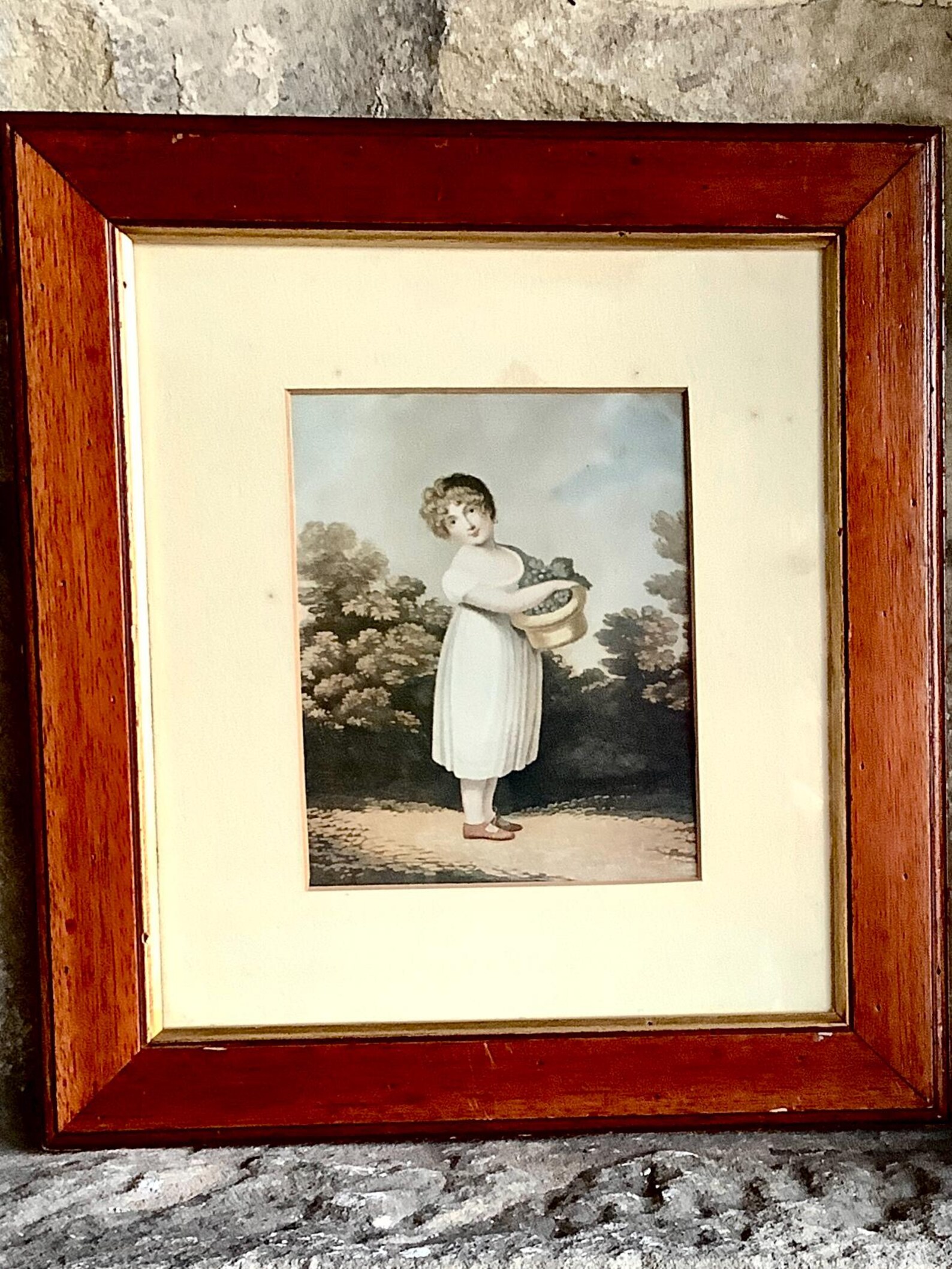 A Charming Framed Print “the Father’s Darling” by Irish Artist Adam ...