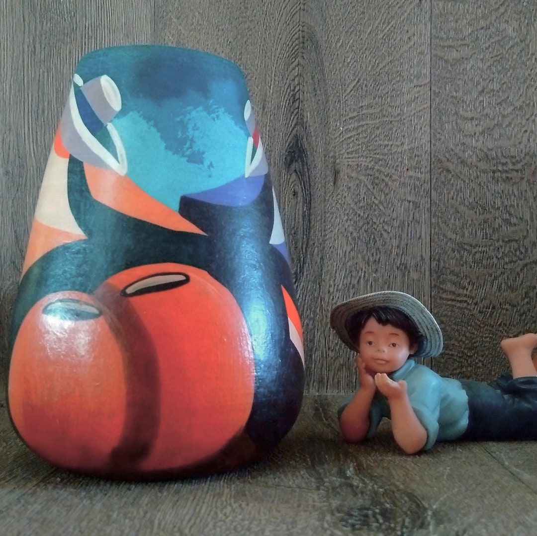 MORIT SIGNED PERUVIAN Mid-century Vase resting Hombre, Outstanding ...