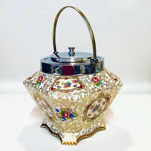 Large James Kent “pompadour” Biscuit Jar Made in England 1940’s ...