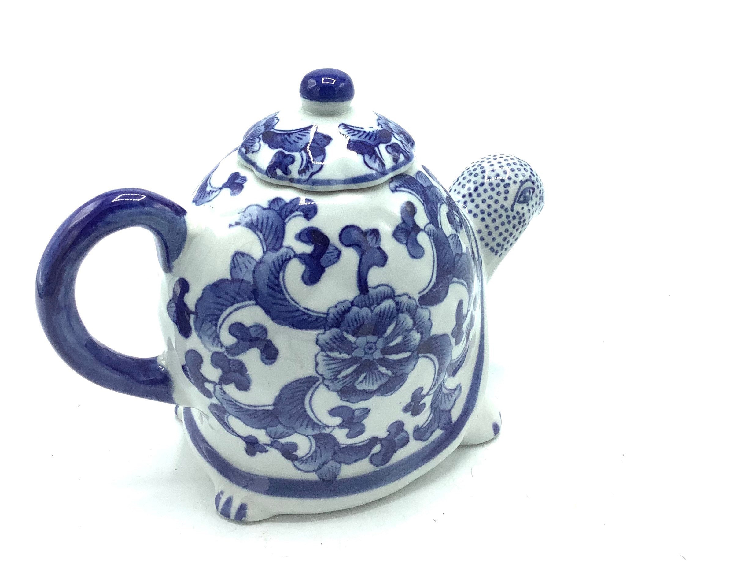 TOTALLY TURTLE Blue & White TEAPOT in Fine Condition Ideal | Etsy