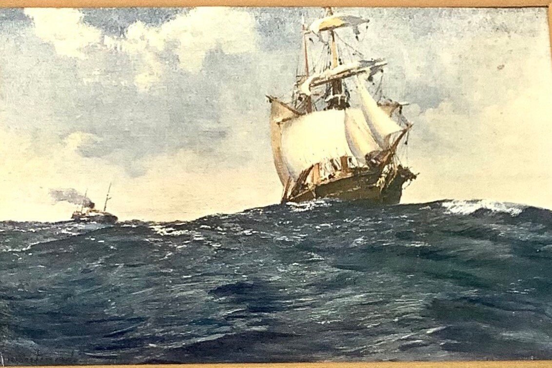 Original Early 1900’s Watercolour Painting of Ships at Sea ...