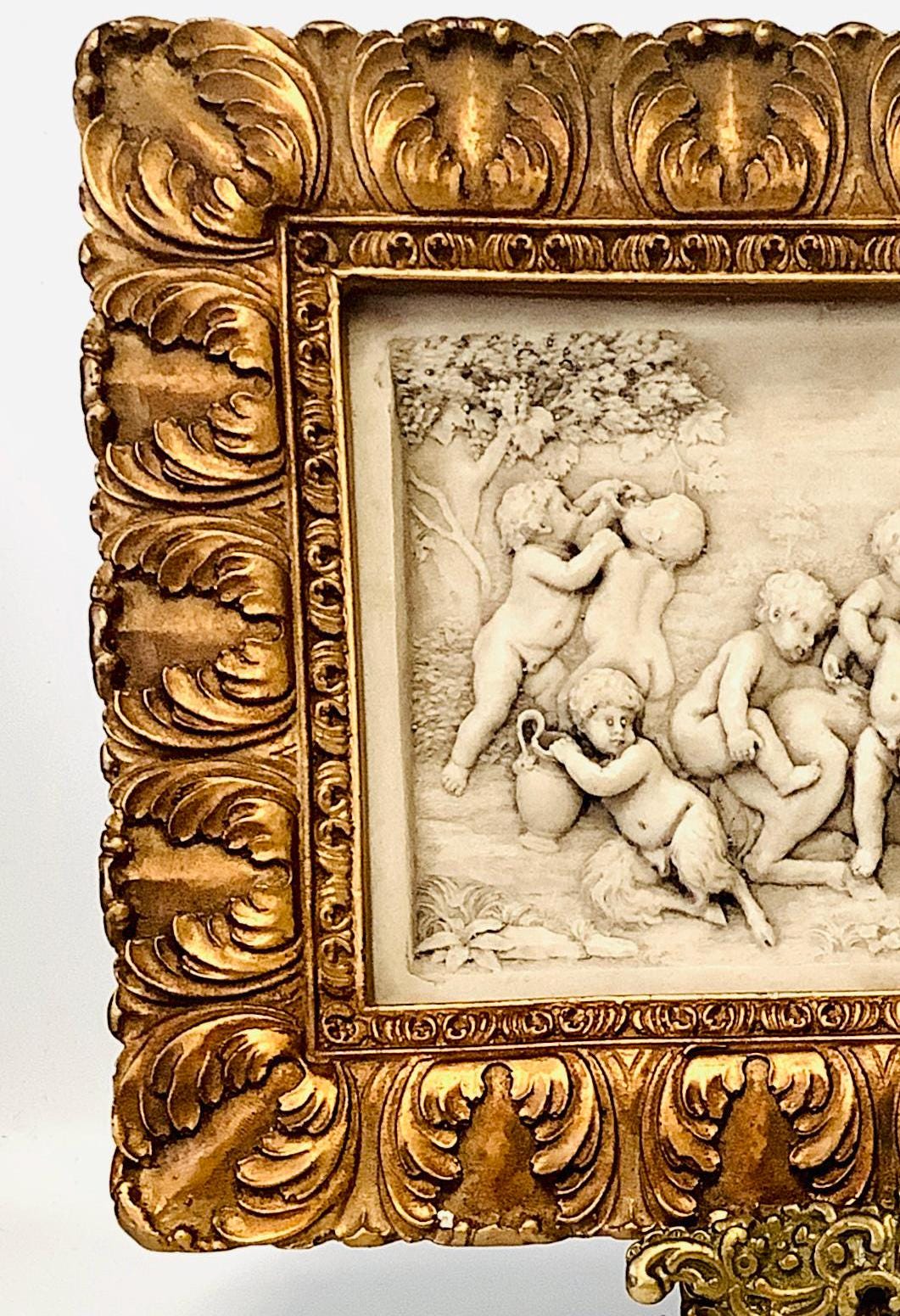 Antique 19th Century Alabaster “putti Cherubs at Play With a Horse ...