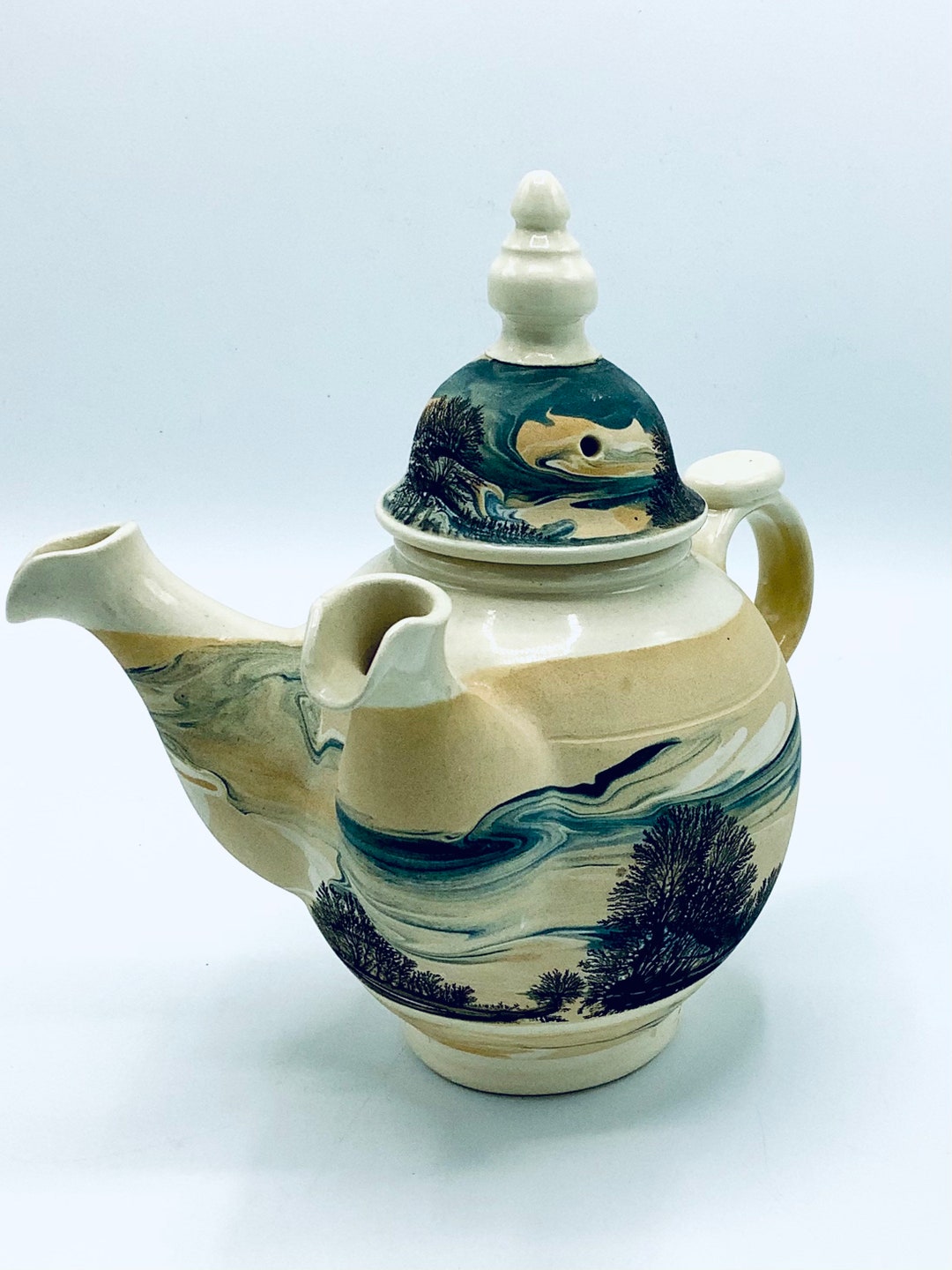 Hand Made in Cornwall, England One-of-a-kind DOUBLE SPOUTED TEAPOT by ...