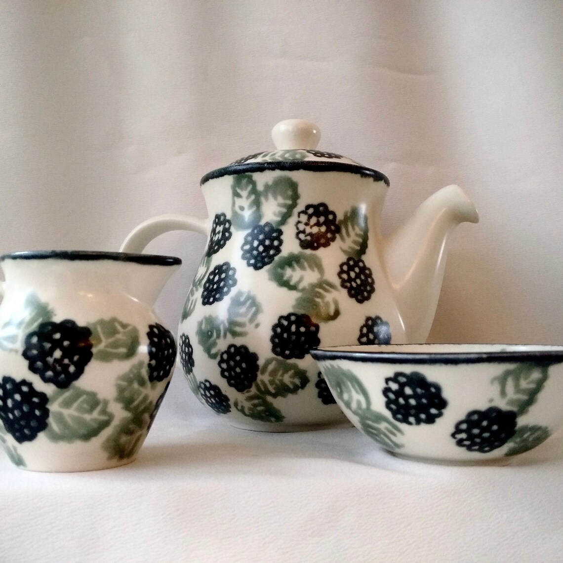 PERFECT! English Hand-made 5 Piece Bramble Berry Tea Set by Ben Thomas ...