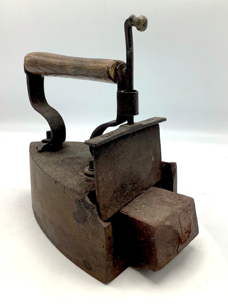 Early Victorian BOX IRON & SLUG for Pressing Clothes / 19th Century ...