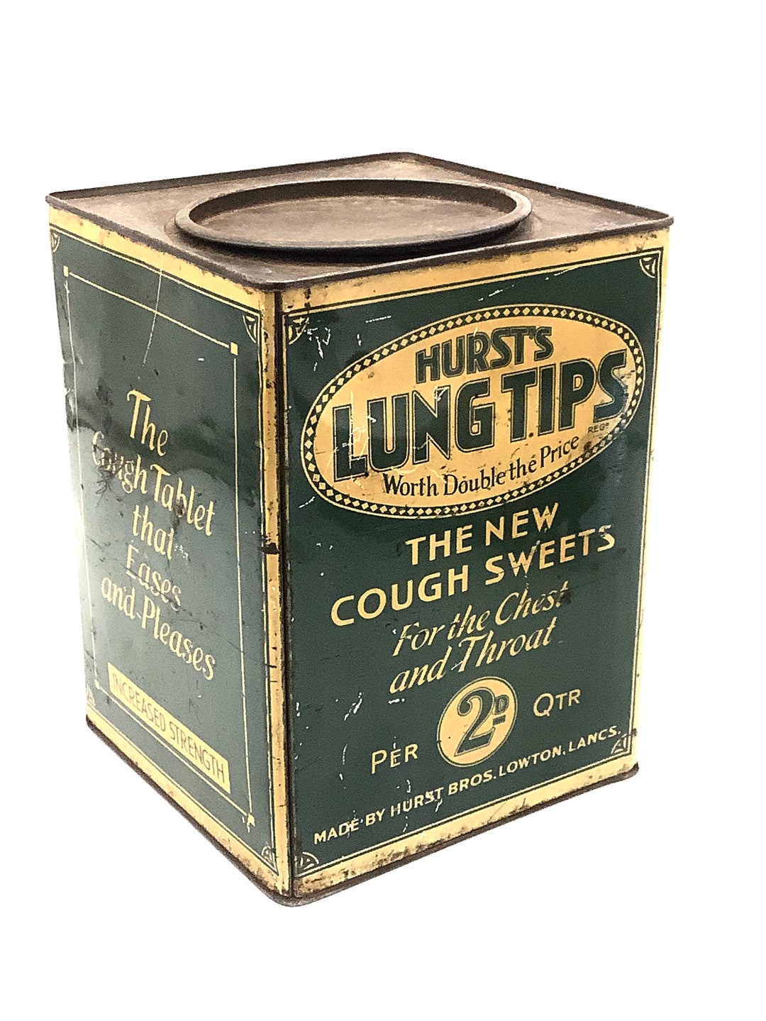 Fabulous! Antique English Shop Counter Tin Advertising Cough Medicine ...