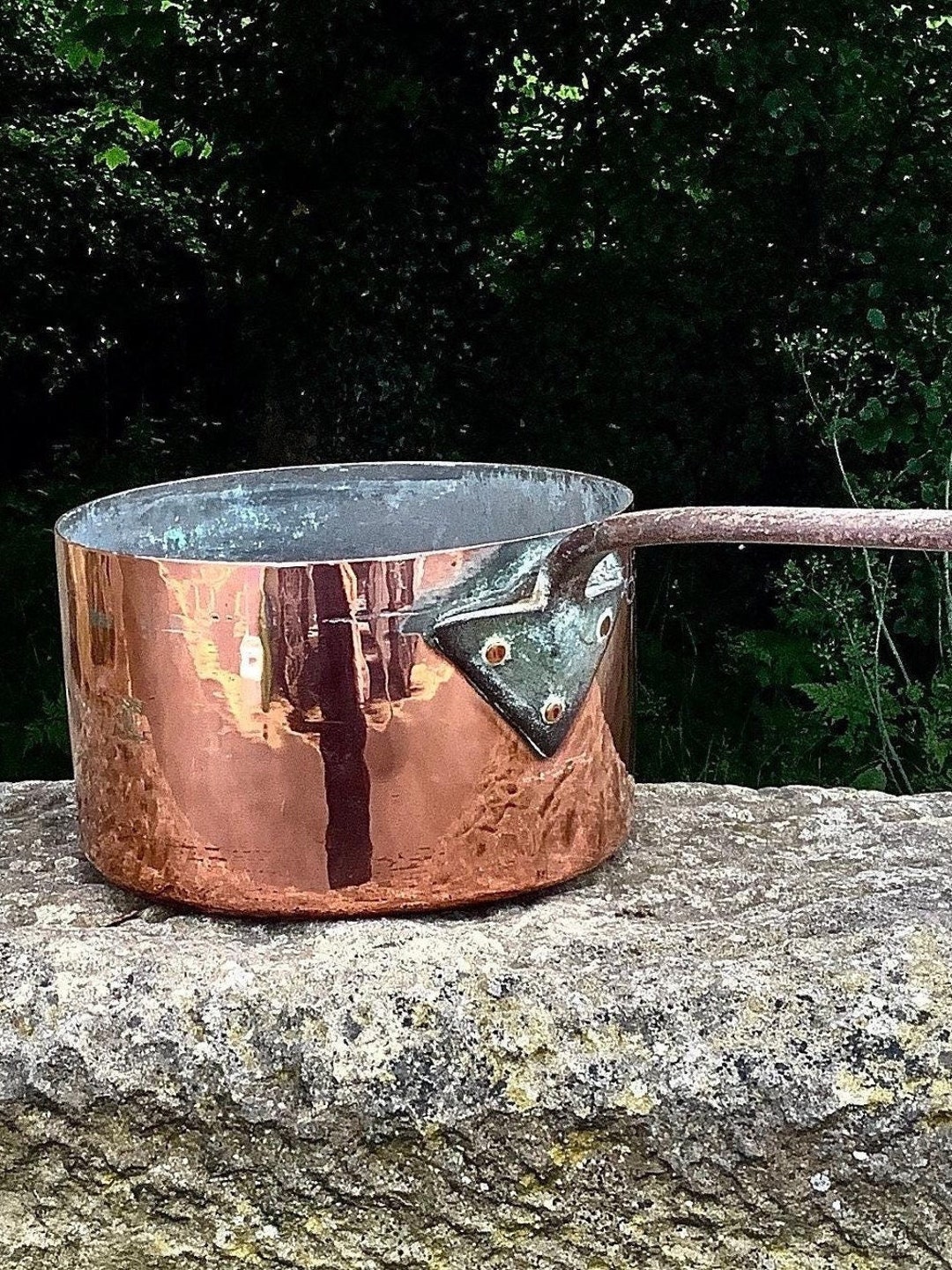 Massive French Antique 1870 Copper Stock Pan, Iron Handle, Tin Liner ...