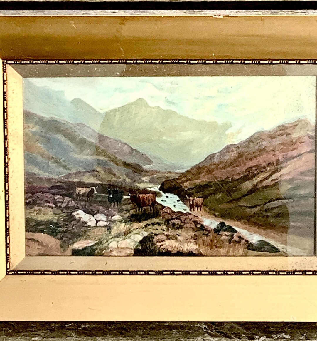 Large Framed Watercolour of Pass of Glencoe, Argyllshire, Scotland by ...