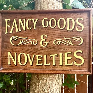 Original Vintage (1920-1940) FANCY GOODS & NOVELTIES Wooden Advertising ...