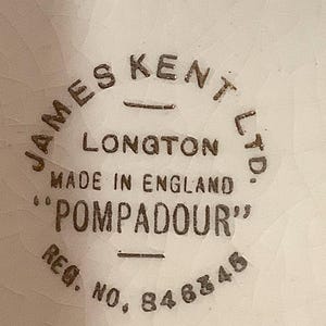 Large James Kent “pompadour” Biscuit Jar Made in England 1940’s ...