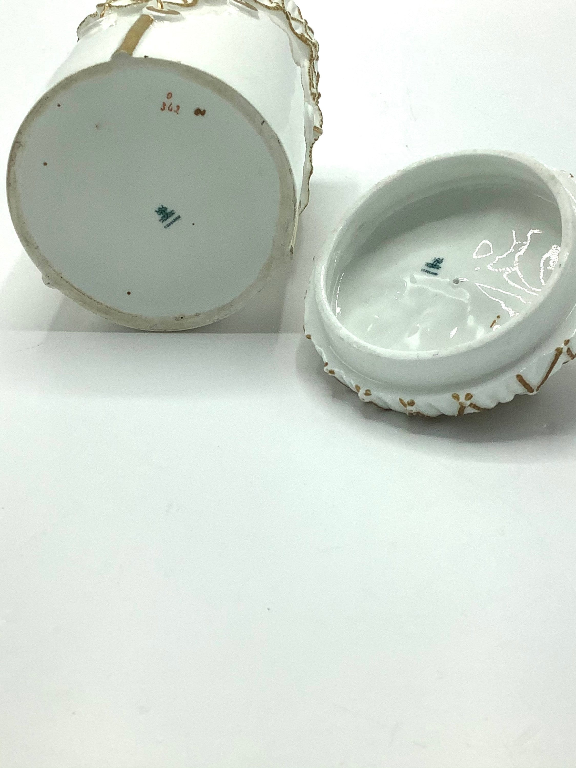 Antique COPELAND MAJOLICA JAR circa 1850 with Fish Finial / | Etsy