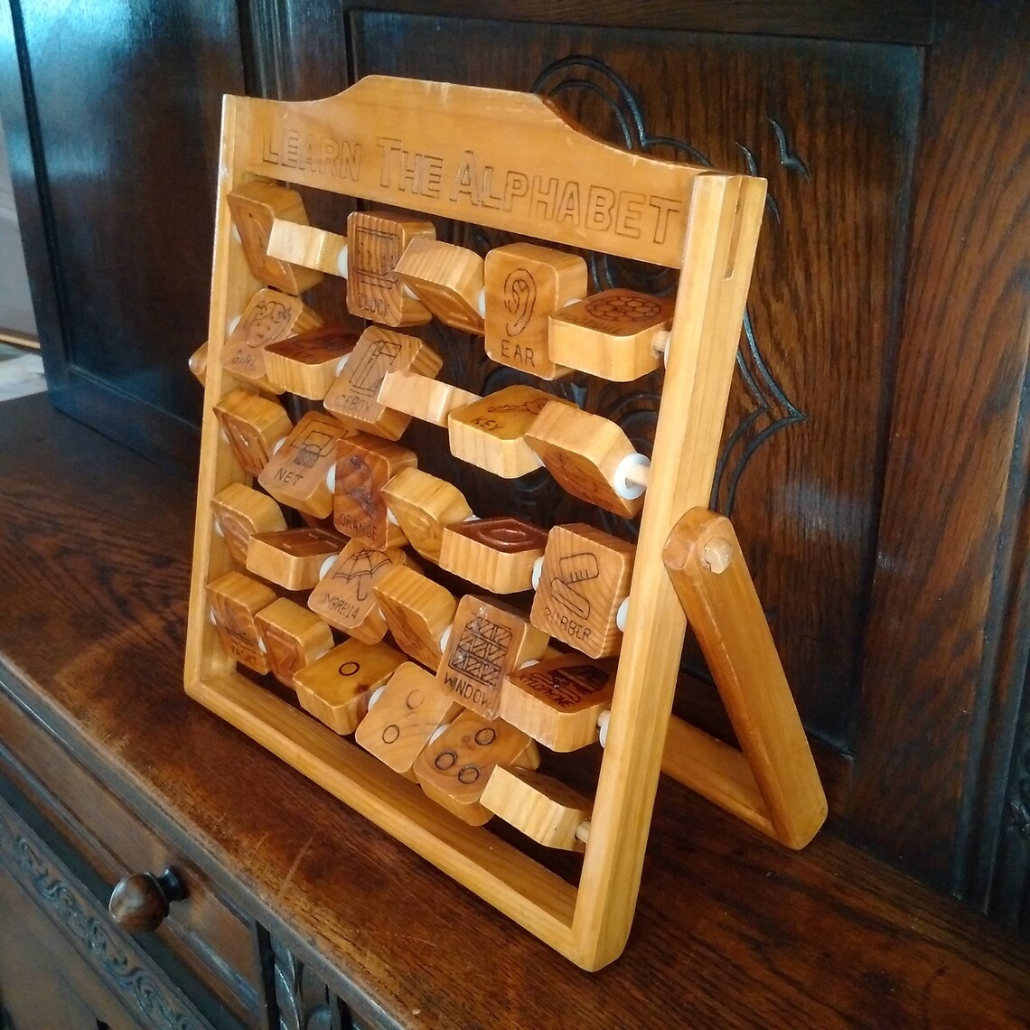Vintage English Wooden Block Alphabet Stand / Perfect Prop for - Etsy