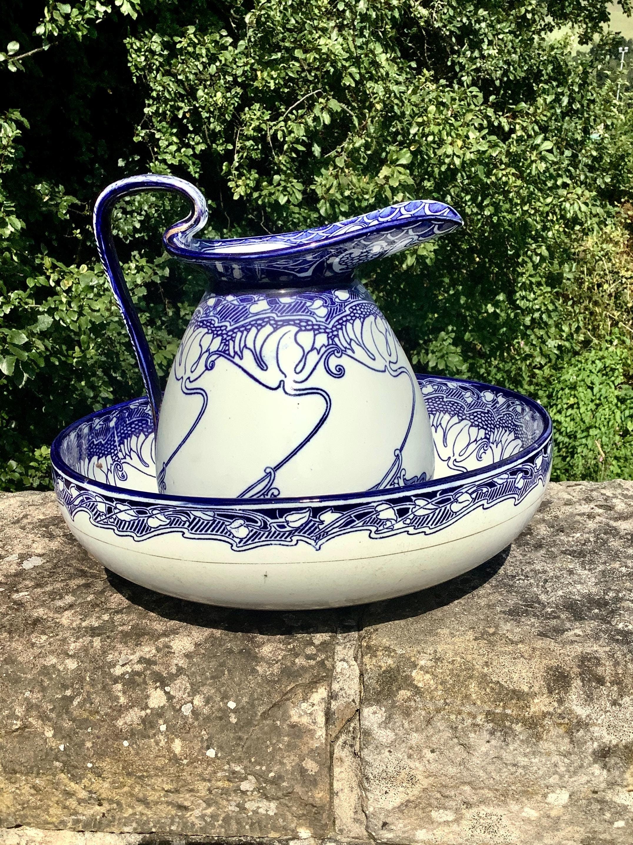 Large Antique 1880’s DOULTON BURSLEM Art Nouveau Ewer & Basin / Arts ...
