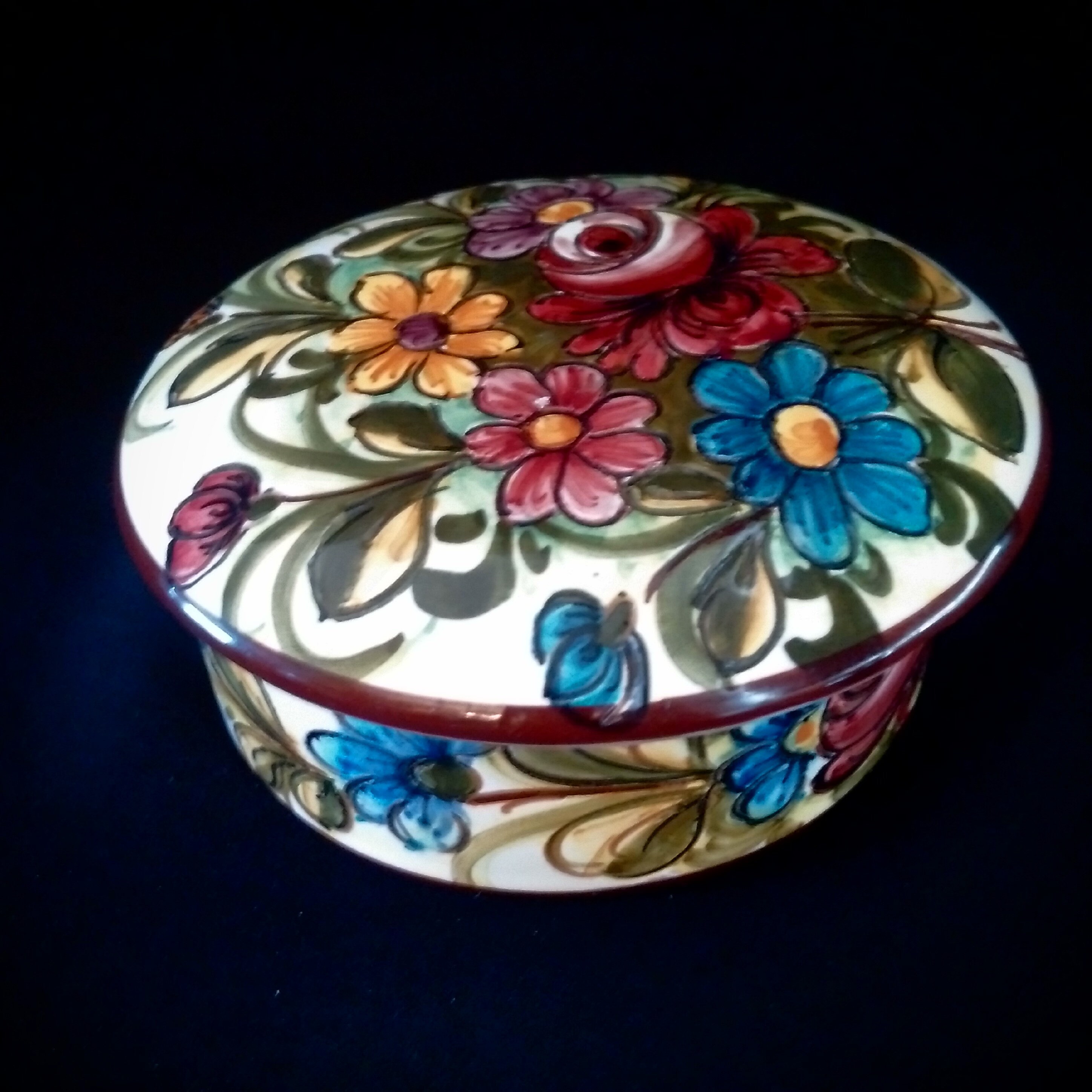 CASTELLI MAJOLICA TRINKET Box Vintage Ceramic Pot Made in - Etsy UK