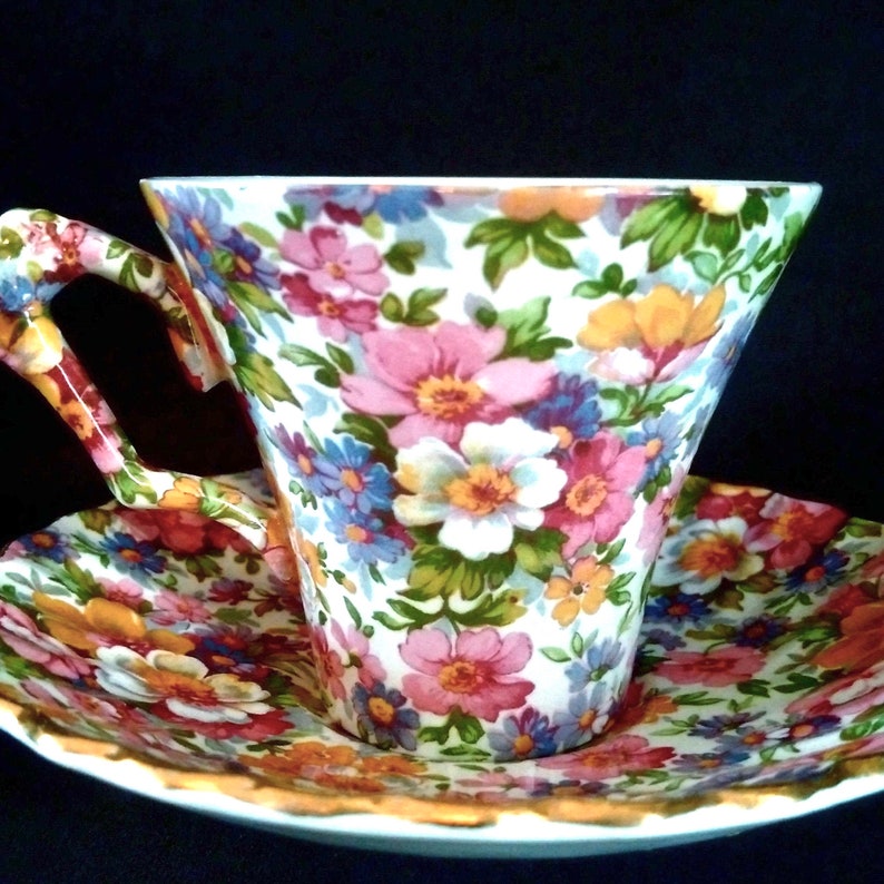 JAMES KENT CHINTZ Tea Cup & Saucer Duo Beautiful Cabinet - Etsy