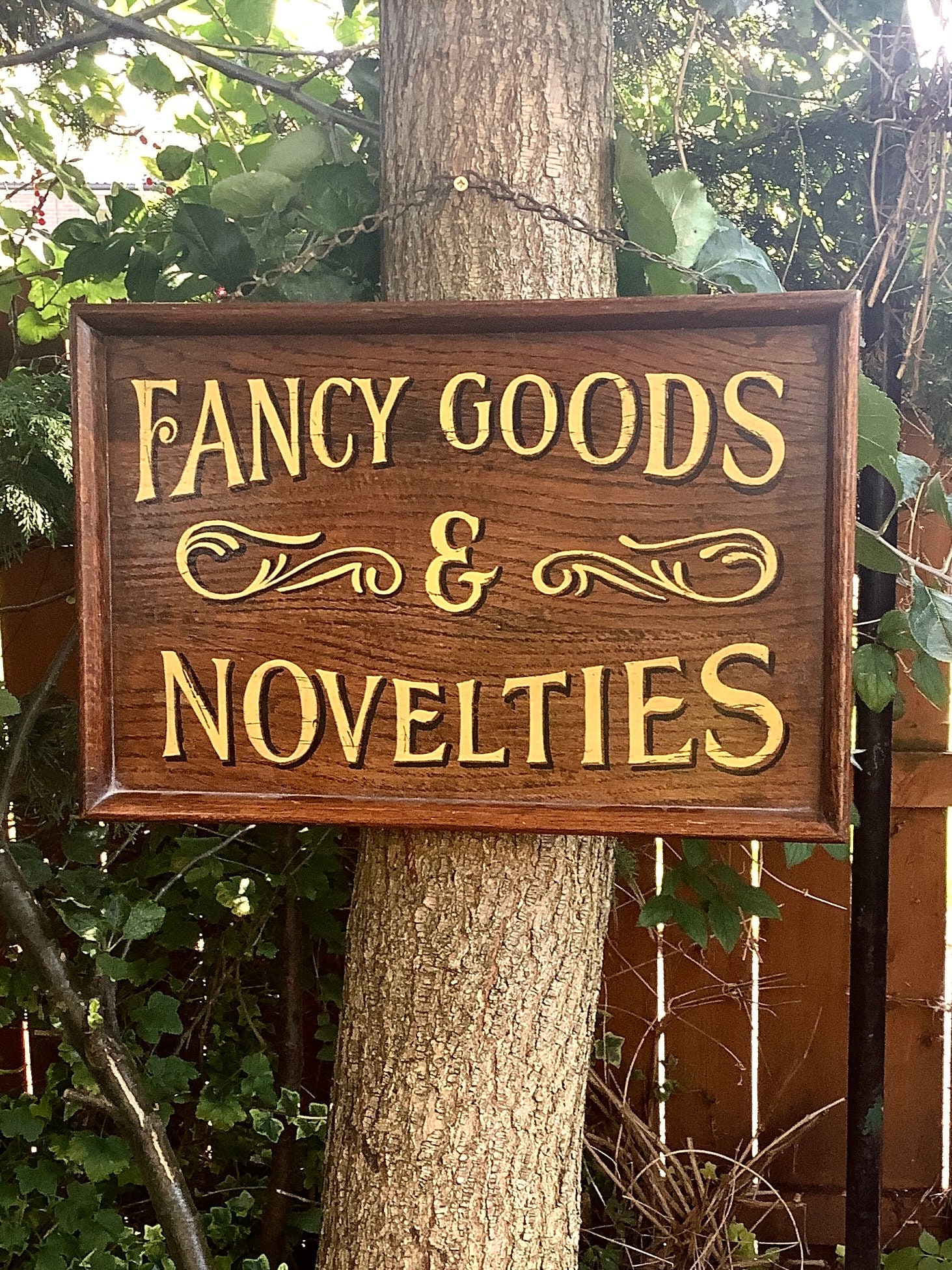 Original Vintage (1920-1940) FANCY GOODS & NOVELTIES Wooden Advertising ...
