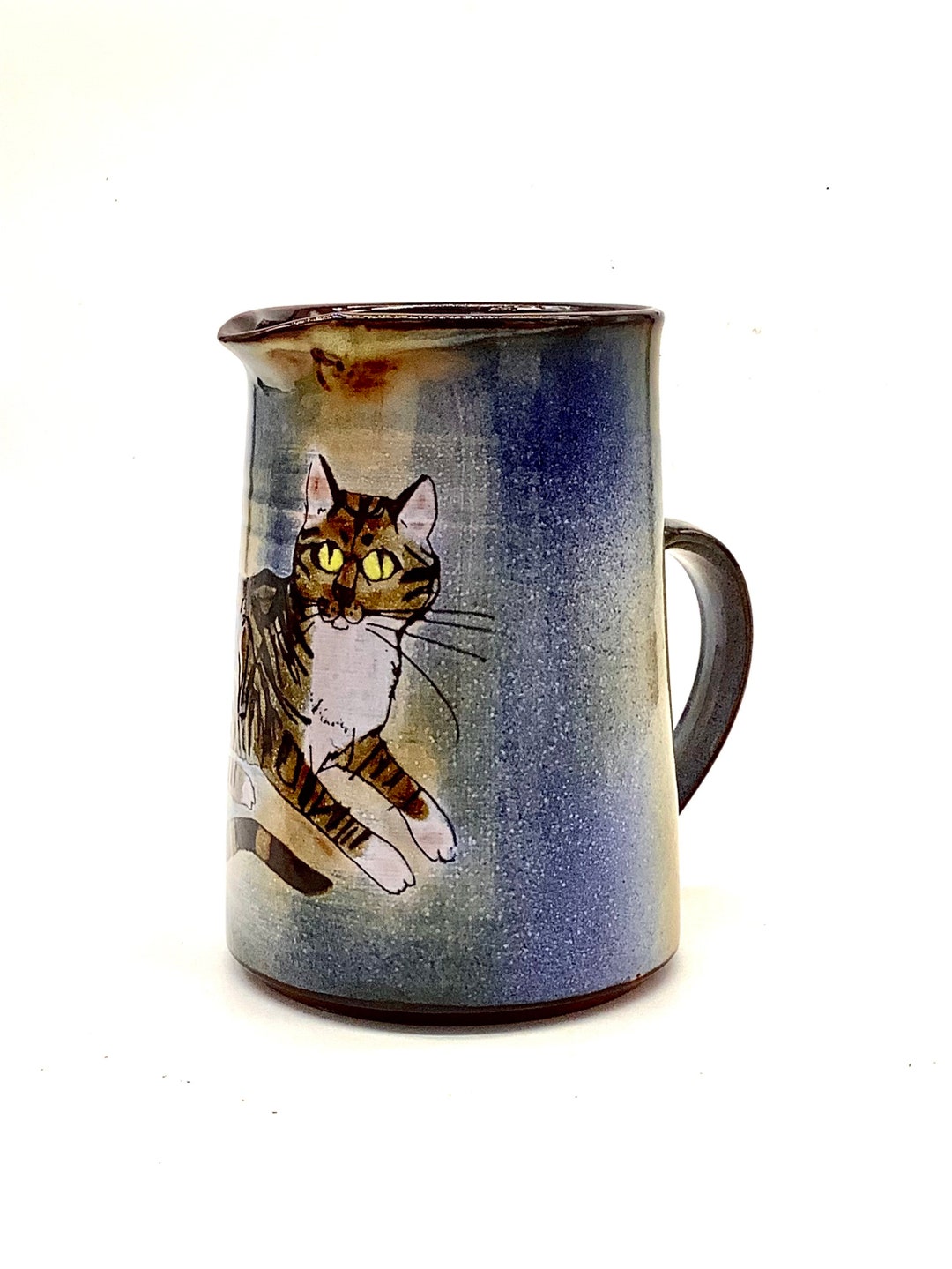 Mid-century JOYCE MORGAN ORIGINAL. Stunning Large Hand-painted Cat Jug ...