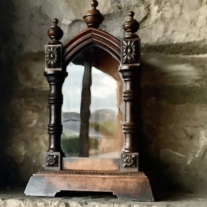 Antique Hand-made Gothic Revival Wood & Glass Door Display Cabinet for ...