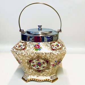 Large James Kent “pompadour” Biscuit Jar Made in England 1940’s ...