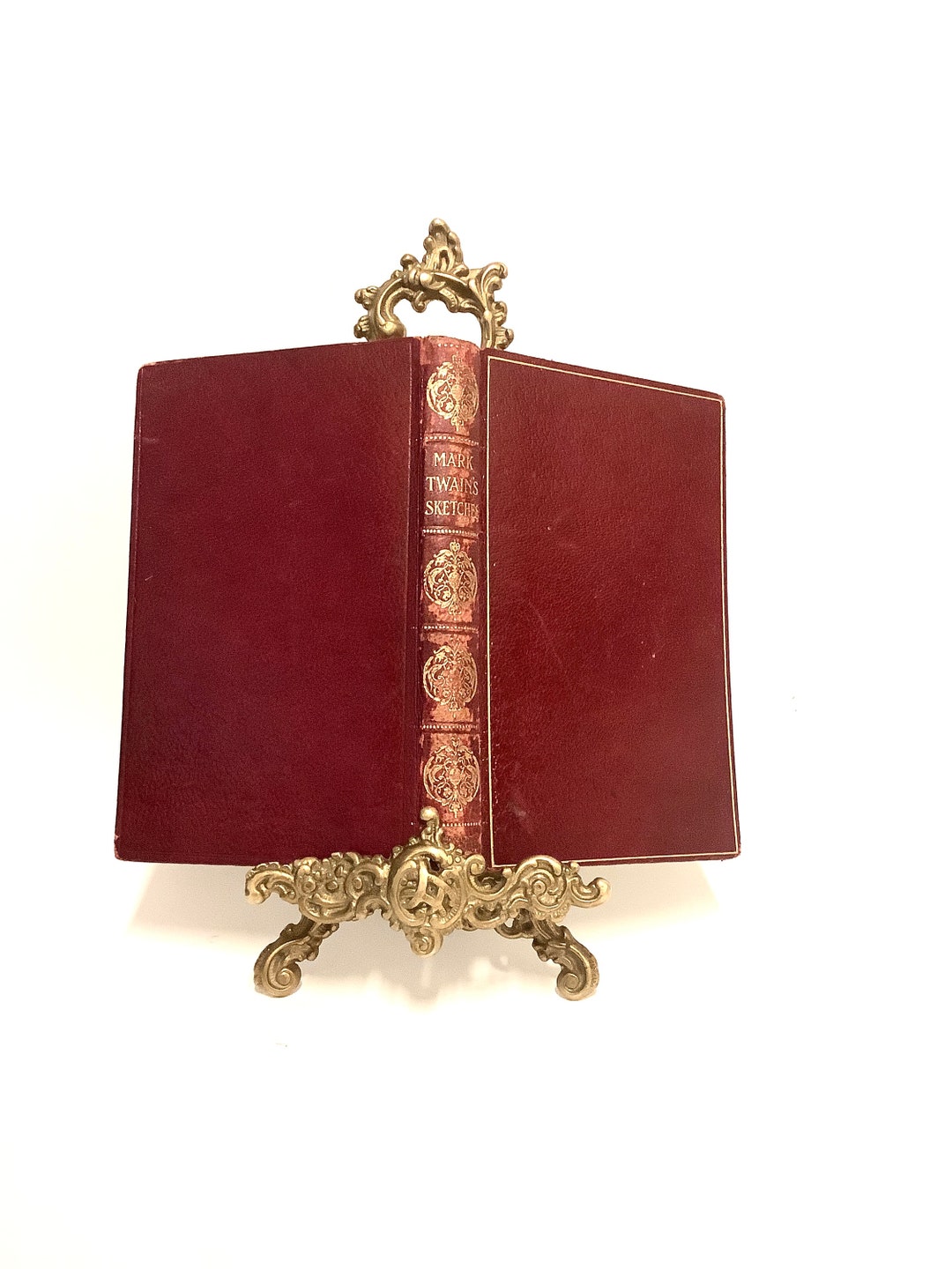 Antique Fine-paper Leather Cover Edition MARK TWAIN’S SKETCHES Dated ...