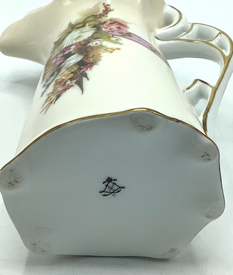 Antique Porcelain Jug With Ornate Handle and Furled Collar / - Etsy UK