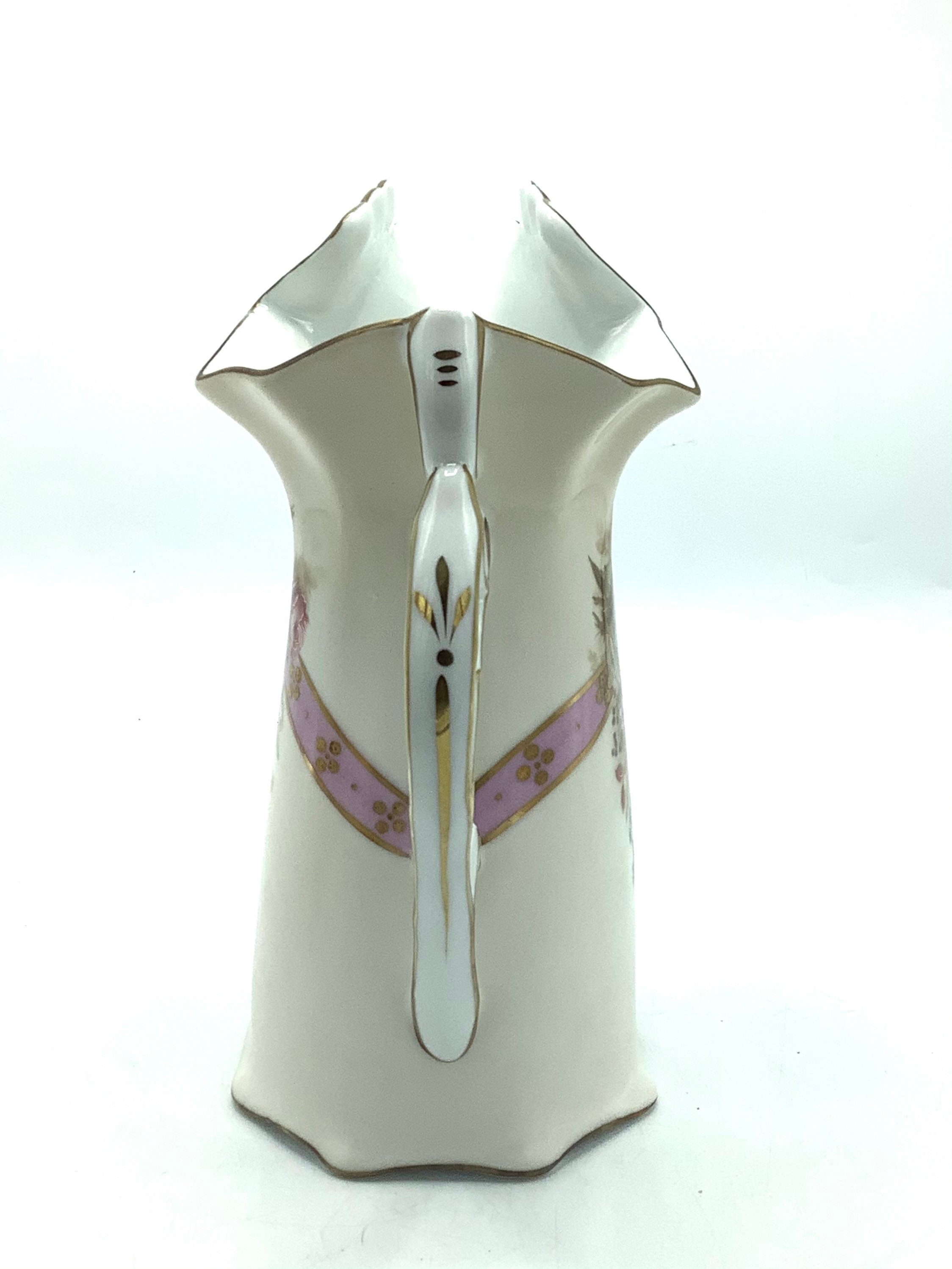 Antique Porcelain Jug With Ornate Handle and Furled Collar / - Etsy UK