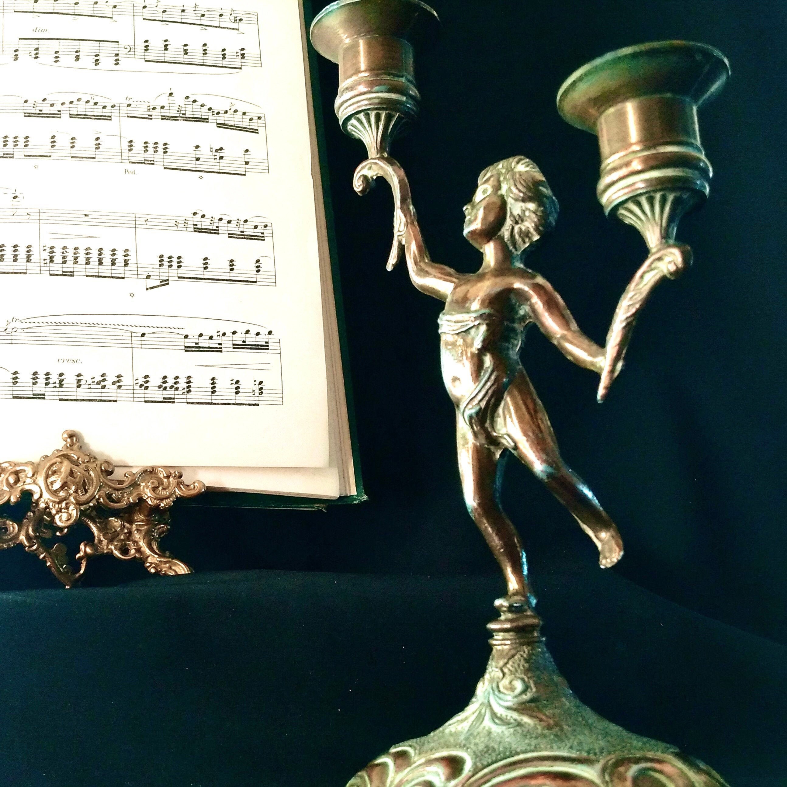 Art Nouveau FRENCH CHERUB CANDLESTICK With 2 Holders, Figural Vintage ...