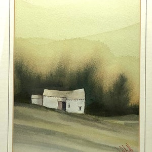 TRADITIONAL SCOTTISH CROFT Watercolour Signed by Artist / Painting of ...