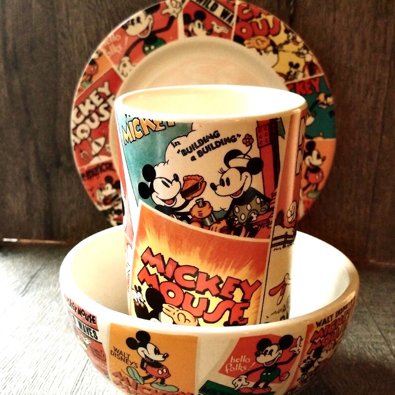 Ceramic VINTAGE MICKEY MOUSE Dinnerware Set Disney - Etsy UK