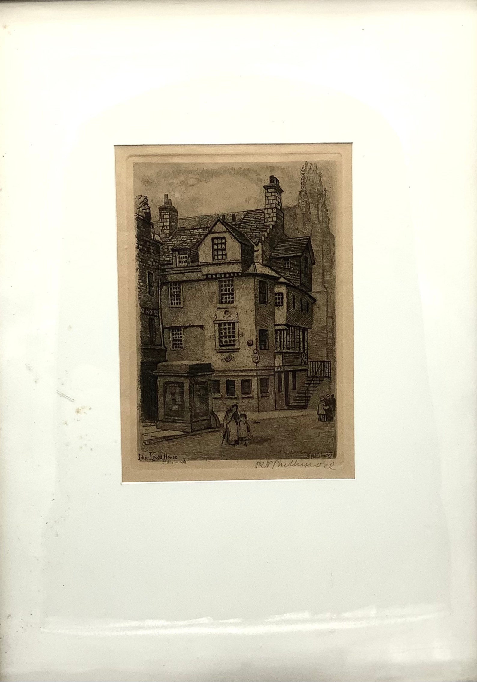 19th Century Signed Etching of JOHN KNOX HOUSE Edinburgh by the Artist ...