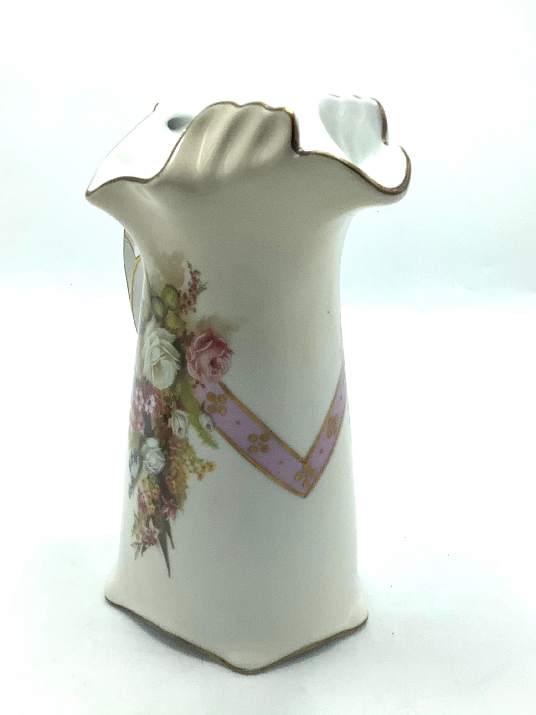 Antique Porcelain Jug With Ornate Handle and Furled Collar / - Etsy UK
