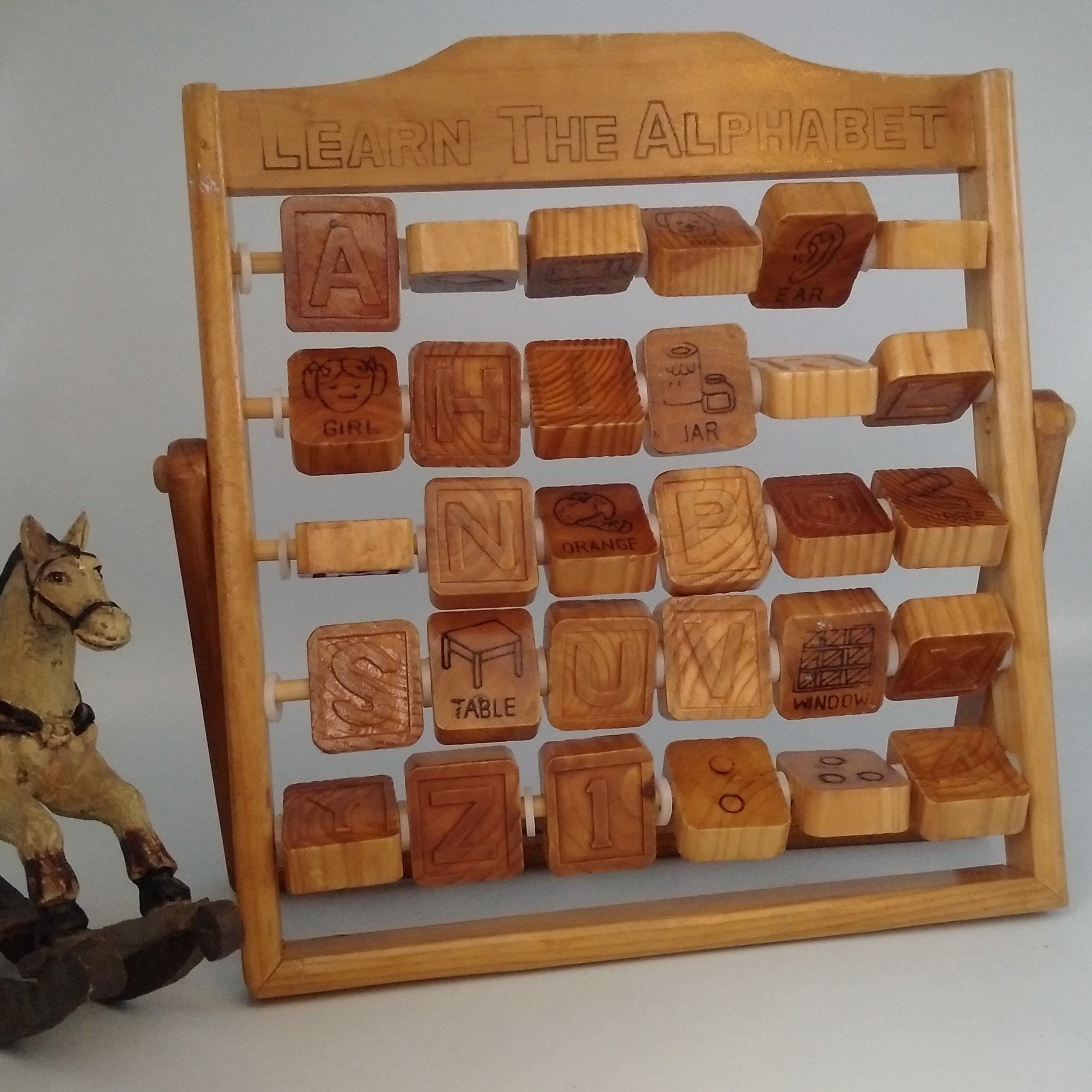 Vintage English Wooden Block Alphabet Stand / Perfect Prop for - Etsy