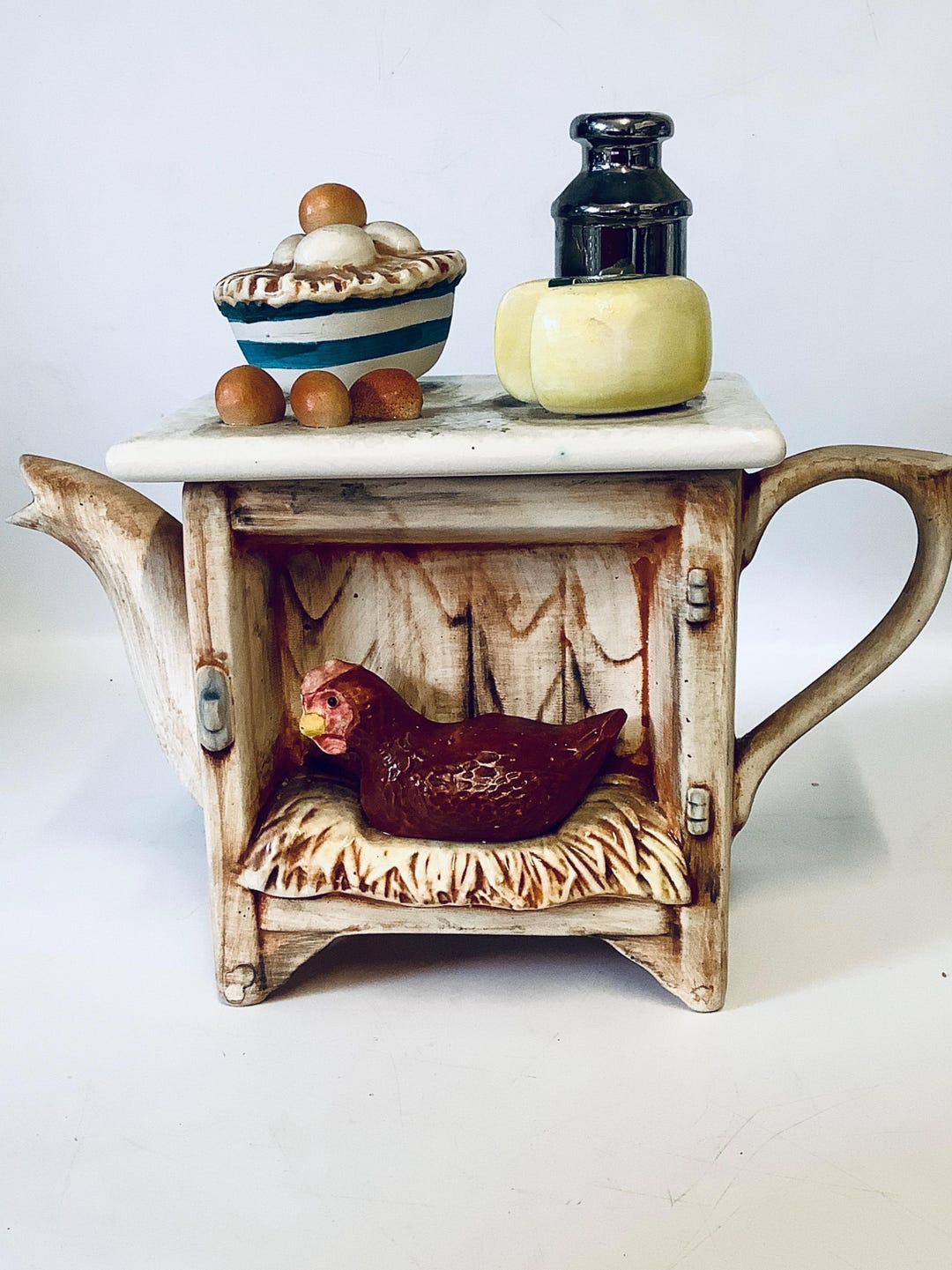 Rustic HEN on NEST TEAPOT Made by the Swineside Teapottery, England ...