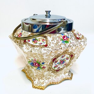 Large James Kent “pompadour” Biscuit Jar Made in England 1940’s ...