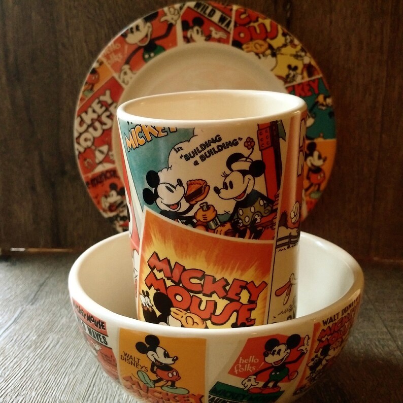 Ceramic VINTAGE MICKEY MOUSE Dinnerware Set Disney - Etsy UK
