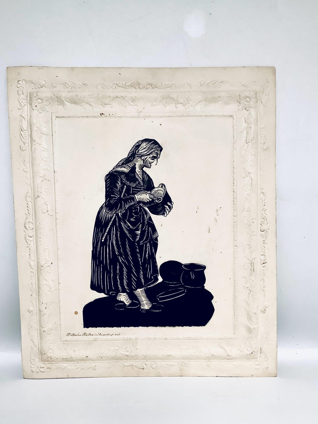 Antique 180 Years Old Original Signed WILHELM MÜLLER Witch With ...