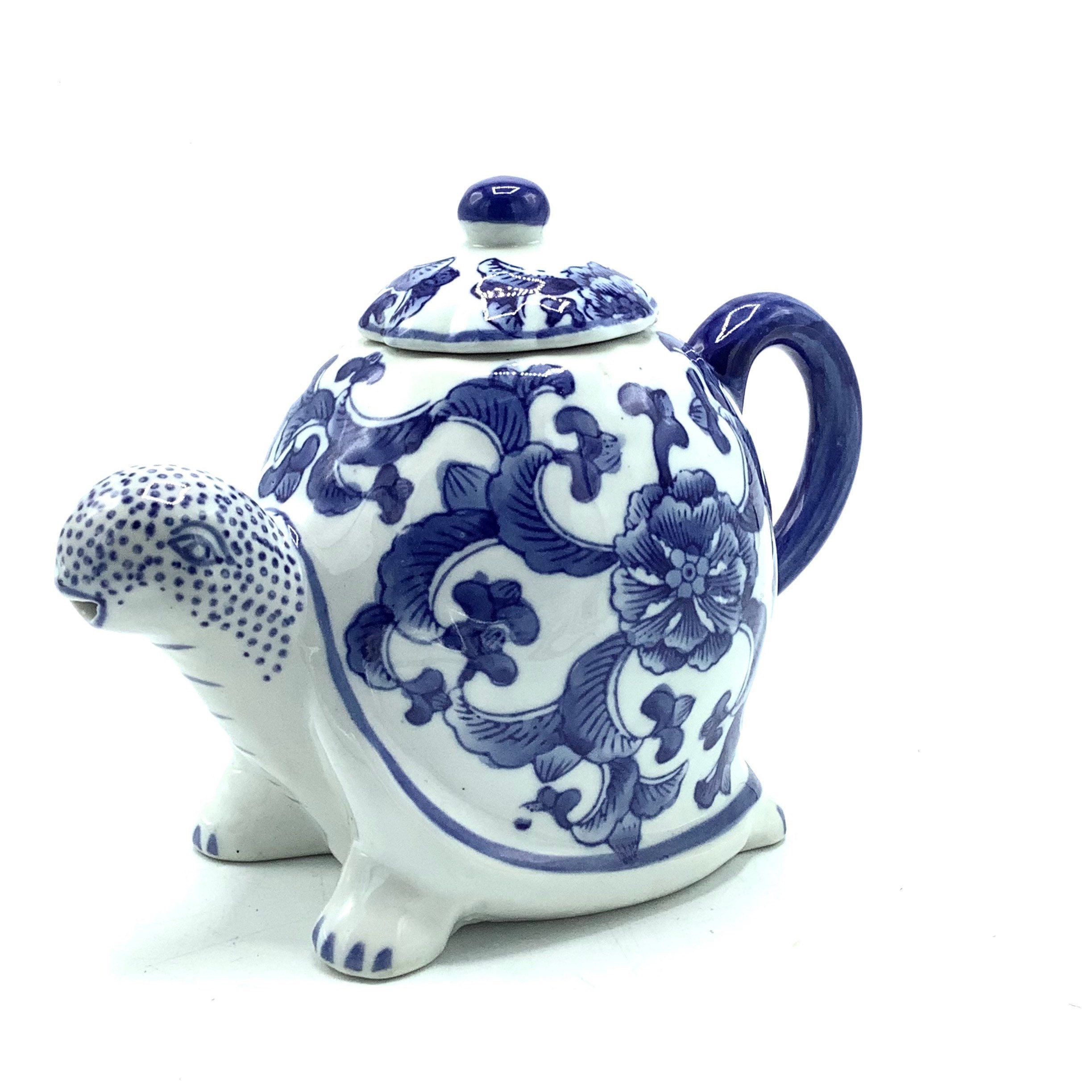 TOTALLY TURTLE Blue & White TEAPOT in Fine Condition Ideal | Etsy
