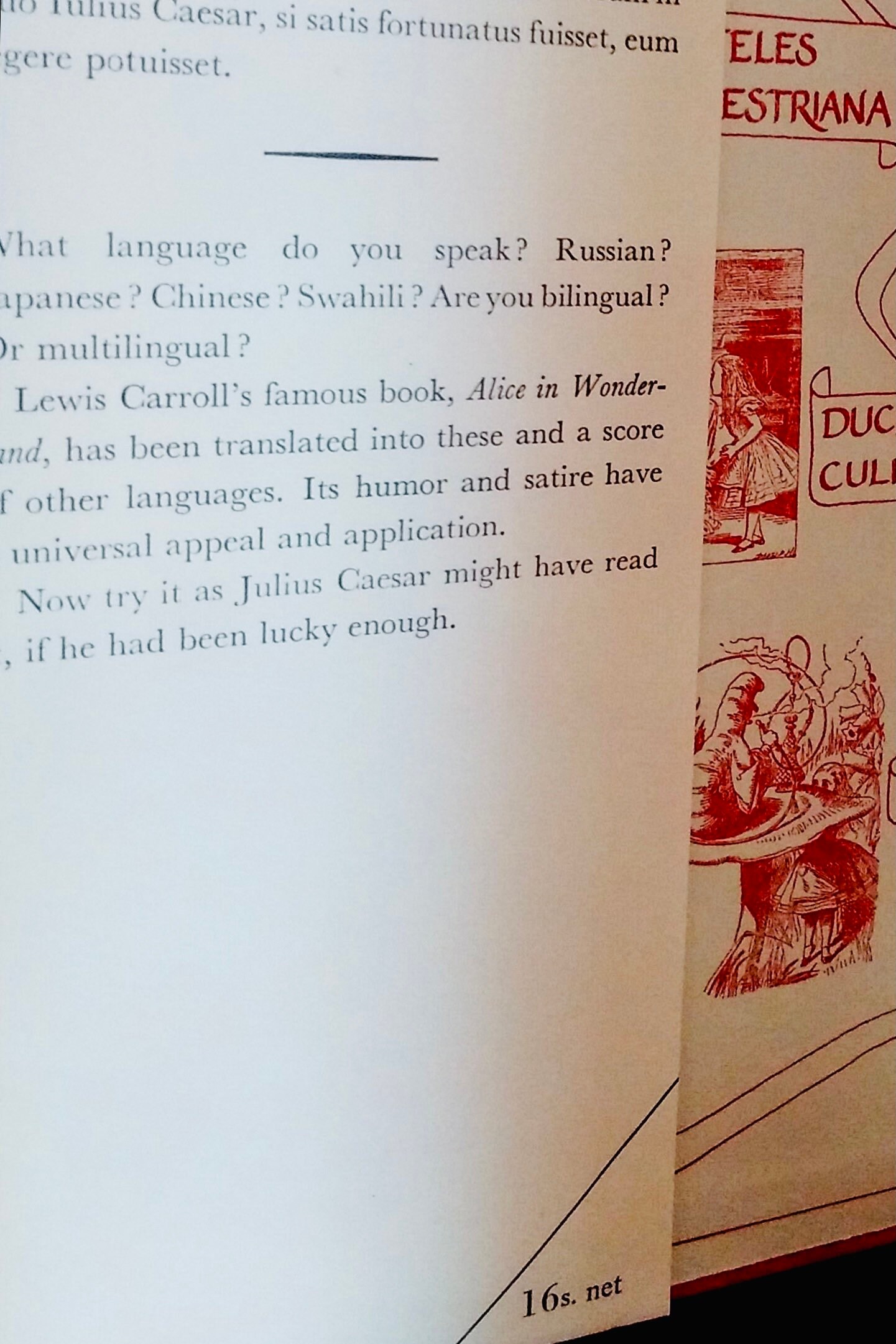 Rare First Edition LATIN Version of ALICE in WONDERLAND (alicia in ...