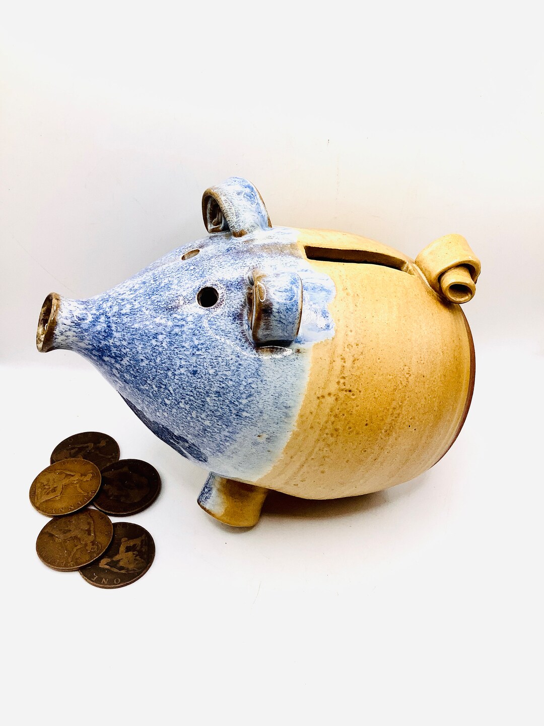 Buy Hand Made in England Studio Pottery Pig Money Box Signed by the ...